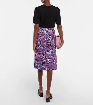 Dries Van Noten Floral Midi Skirt