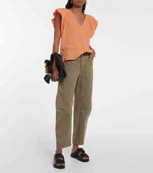 Velvet By Graham & Spencer Ava Linen Top - Orange