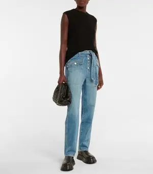 Veronica Beard Rinley High-rise Cropped Jeans In Durango
