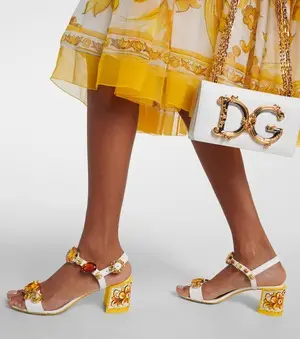 Dolce & Gabbana Keira Embellished Patent Leather Sandals