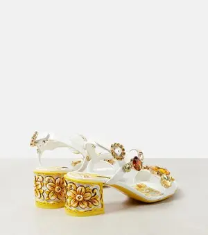 Dolce & Gabbana Keira Embellished Patent Leather Sandals
