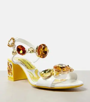 Dolce & Gabbana Keira Embellished Patent Leather Sandals