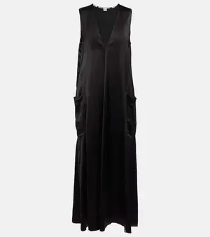 TOTEME Satin Midi Dress - Black