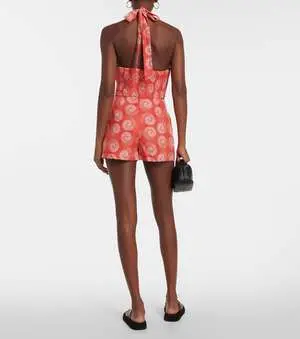 Staud Kai Printed Halterneck Crop Top - Multicoloured