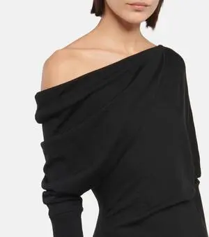TOM FORD Cashmere And Silk Off-shoulder Midi Dress