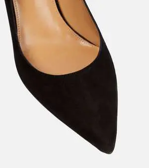 AQUAZZURA Bow Tie 85 Suede Pumps