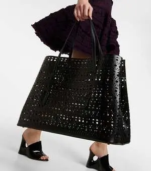 Alaïa Mina 50 Large Leather Tote Bag