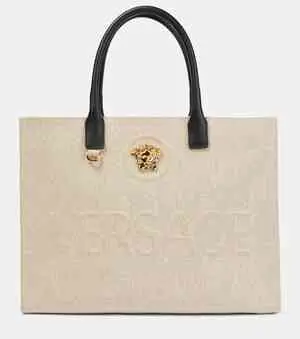 Versace La Medusa Canvas Tote - Beige