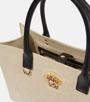 Versace La Medusa Canvas Tote - Beige