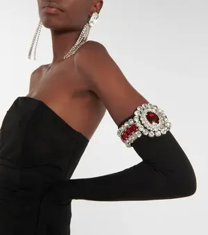 David Koma Moire Minidress And Embellished Gloves