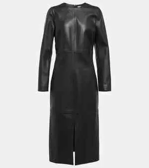 TOTEME Paneled Leather Midi Dress
