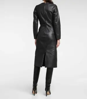 TOTEME Paneled Leather Midi Dress