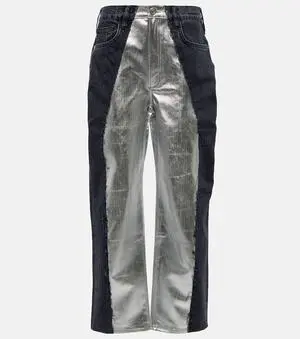 FRAME Pieced Mid-rise Straight Jeans