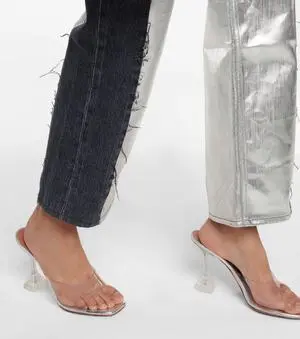 FRAME Pieced Mid-rise Straight Jeans