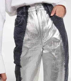 FRAME Pieced Mid-rise Straight Jeans
