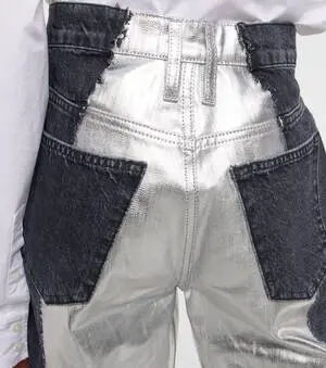 FRAME Pieced Mid-rise Straight Jeans