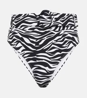 ALEXANDRA MIRO Ursula Zebra Print Bikini Bottom - Multicoloured