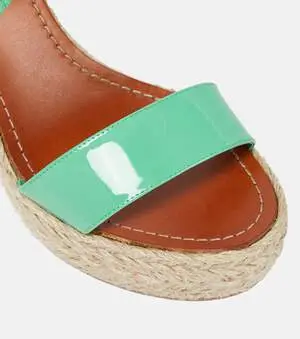 CHRISTIAN LOUBOUTIN Chocazeppa 120 Embellished Wedge Sandals - Green