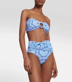 ALEXANDRA MIRO Carlotta Printed Bandeau Bikini Top
