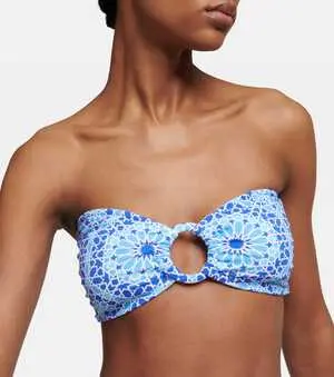 ALEXANDRA MIRO Carlotta Printed Bandeau Bikini Top