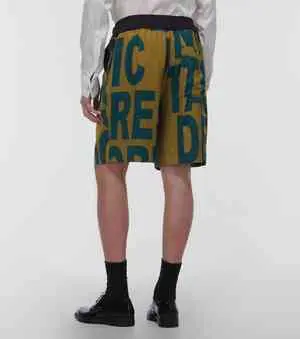 Dries Van Noten Printed Mid-rise Jersey Shorts - Green