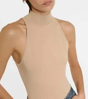 Alaïa Halterneck Jersey Bodysuit - Beige