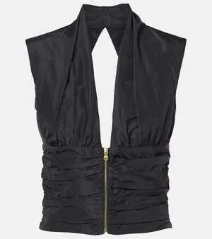 PATOU Ruched Taffeta Top