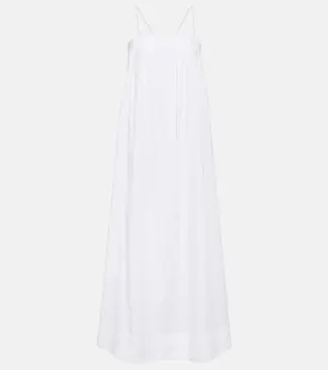 Asceno Heather Cotton Batiste Maxi Dress - White