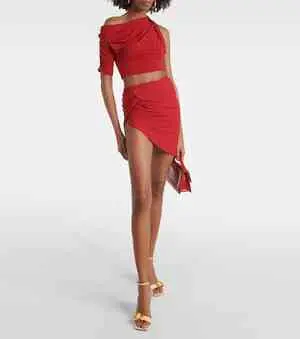 Jacquemus La Mini Jupe Drapeado Miniskirt