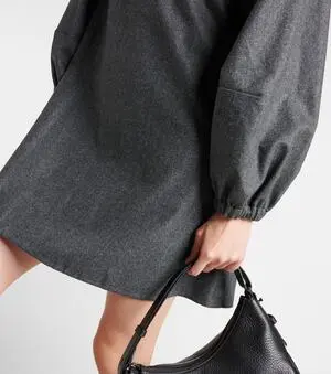 Brunello Cucinelli Balloon Sleeve V-neck Dress