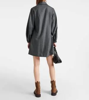 Brunello Cucinelli Balloon Sleeve V-neck Dress