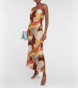 SIR. Printed Cotton And Silk Midi Dress
