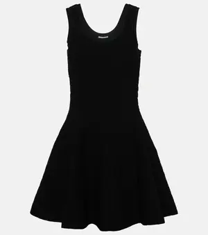Alaïa Croc-effect Minidress - Black