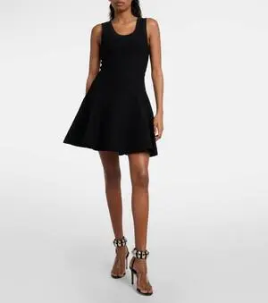 Alaïa Croc-effect Minidress - Black