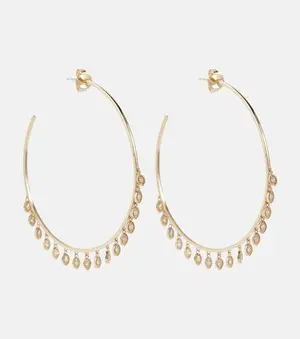 SYDNEY EVAN 14kt Yellow Hoop Earrings With Diamonds - Gold