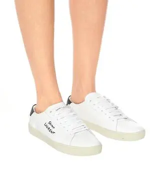 Saint Laurent Court Classic Sl/06 Leather Sneakers - White