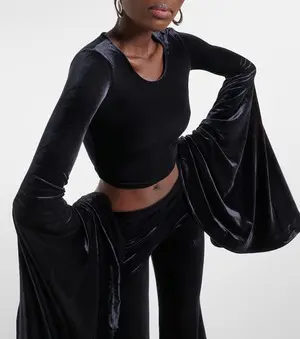 Vetements Velvet Cropped Top