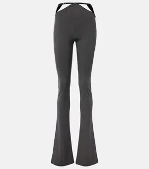 Attico Cutout Flared Pants - Black