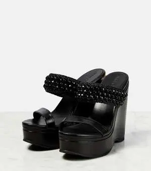 JIMMY CHOO Amoure Wedge 130 Leather Sandals