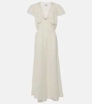 Rixo Clarice Lace-trimmed Midi Dress - White
