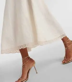 Rixo Clarice Lace-trimmed Midi Dress - White