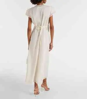 Rixo Clarice Lace-trimmed Midi Dress - White