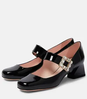 ROGER VIVIER Tres Vivier Patent Leather Mary Jane Pumps