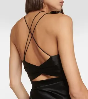 THE SEI Asymmetrical Silk Satin Gown