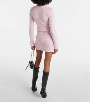 Balenciaga Cropped Cotton-blend Cardigan - Pink