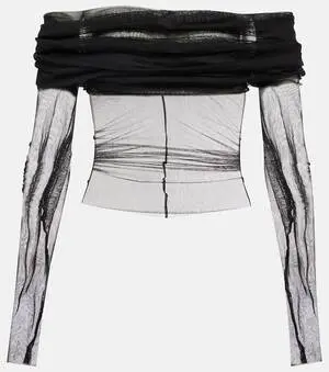 Christopher Esber Sheer Silk Top - Black