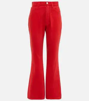 Alaïa High-rise Bootcut Jeans In Rouge