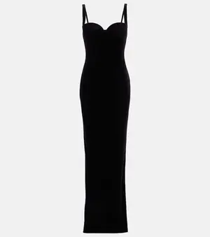 Balenciaga Velvet Jersey Bustier Gown