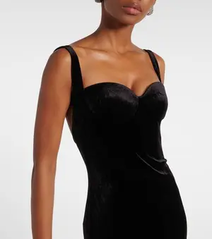 Balenciaga Velvet Jersey Bustier Gown