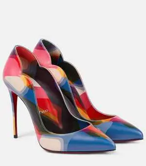 CHRISTIAN LOUBOUTIN Hot Chick 100 Printed Leather Pumps